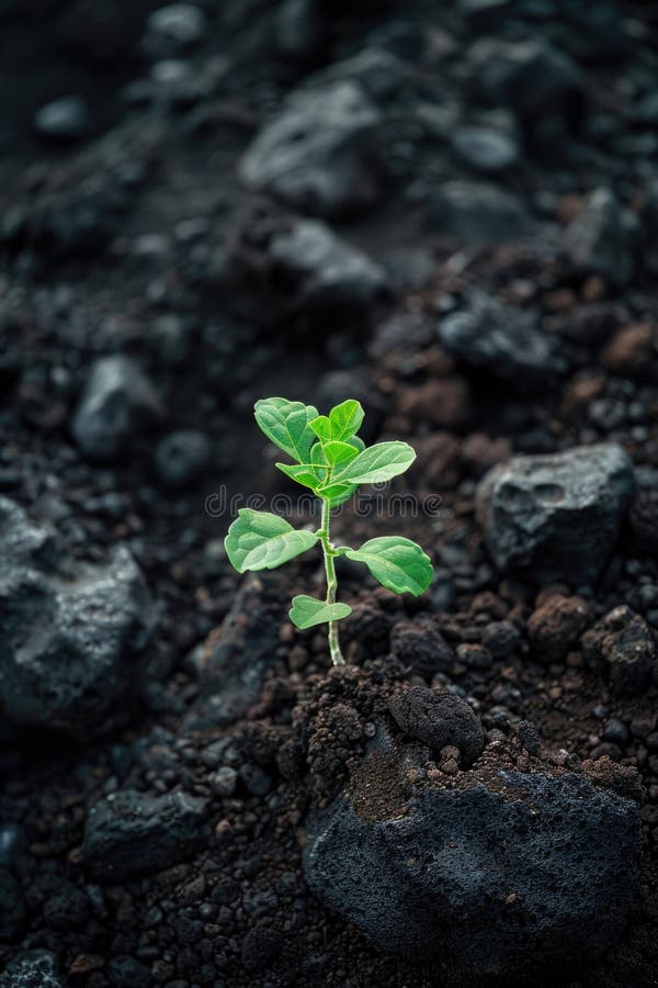 A Small Plant Emerges from the Earth, with Its Tender Shoots Reaching ...