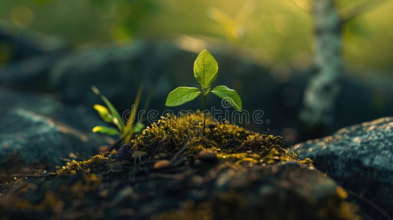 A Small Plant Growing from the Earth Stock Photo - Image of emergence ...