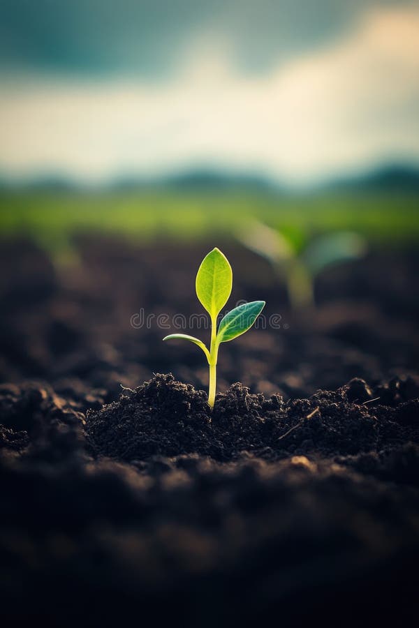 Small Plant Growing from Soil Stock Photo - Image of foliage ...