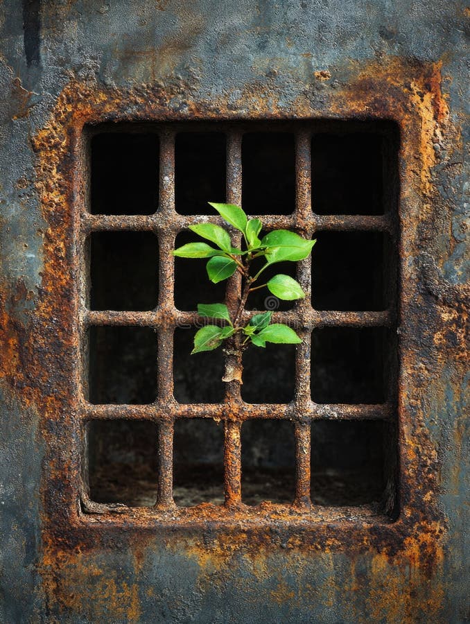 Small Plant through Metal Grate Stock Photo - Image of hope, plant ...