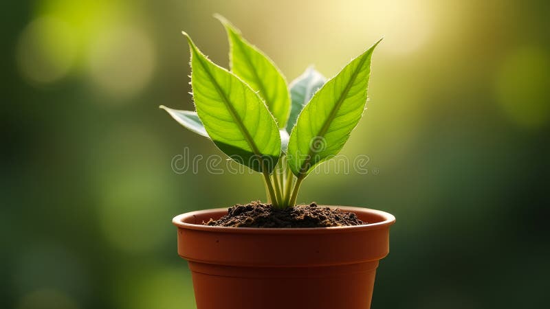 Small plant is in a pot stock image. Image of environmental - 359133199