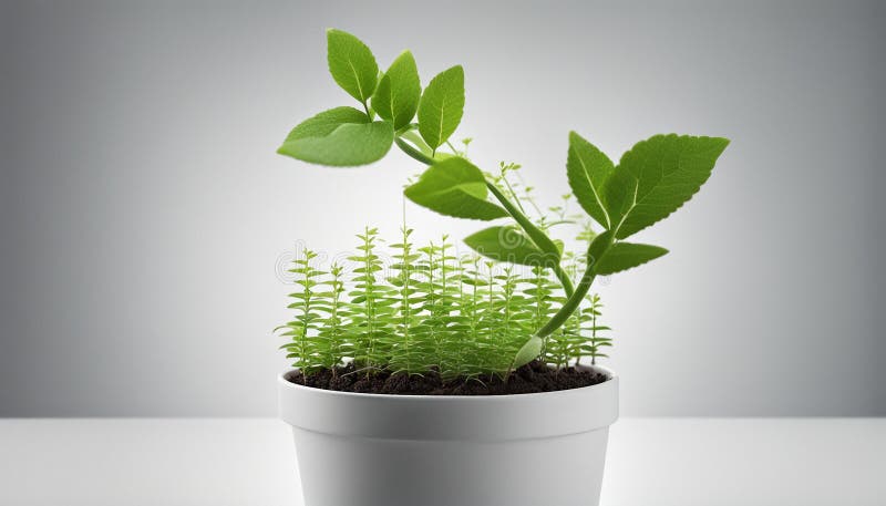 Small Plant in Pot Shaped Like Growing Graph Stock Illustration ...