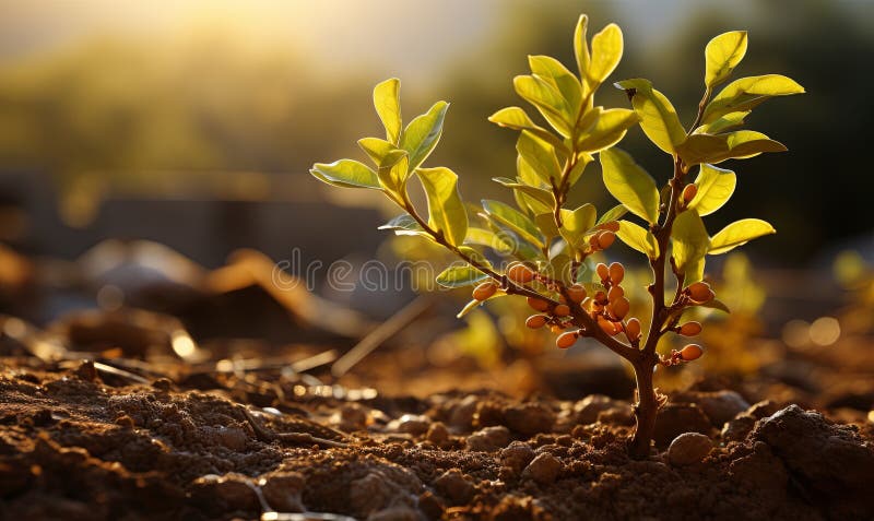 Small Plant Sprouting from Ground Stock Photo - Image of seedling ...