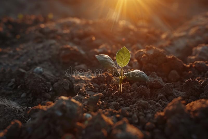 A Small Plant Sprouting Out of the Ground. Suitable for Nature and ...