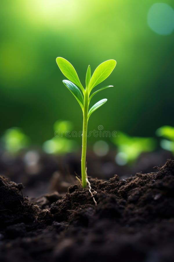 A Small Plant Sprouting Out of the Ground, Suitable for Nature and ...