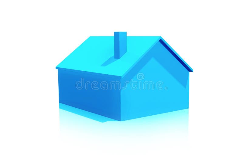 Small Plastic Blue House 3D Icon on White Background Stock Illustration ...