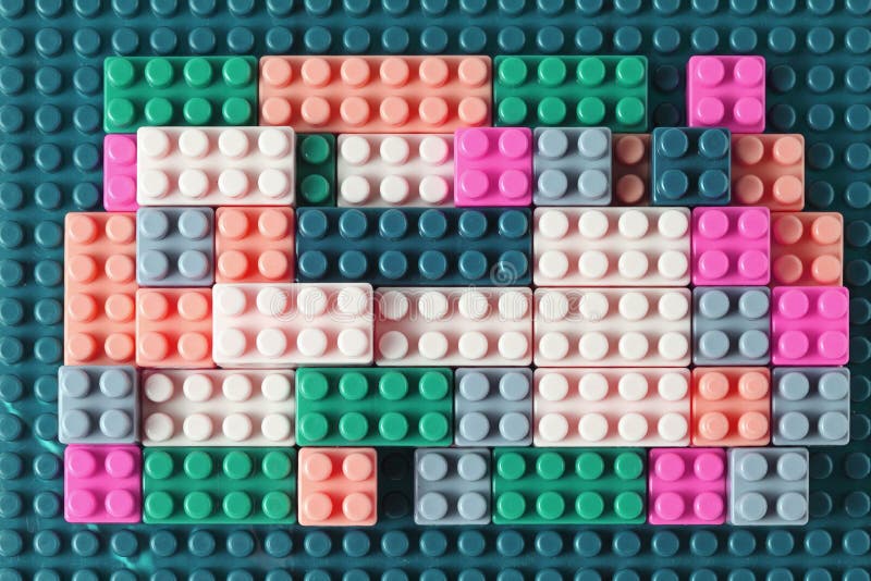 Small Plastic Building Blocks on White Background Stock Image - Image ...