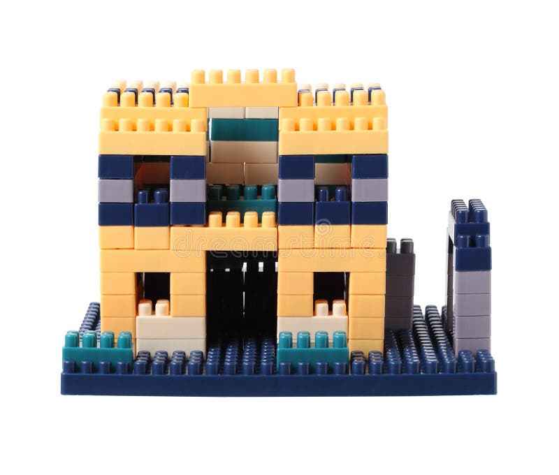 Small Plastic Building Blocks on White Background Stock Photo - Image ...