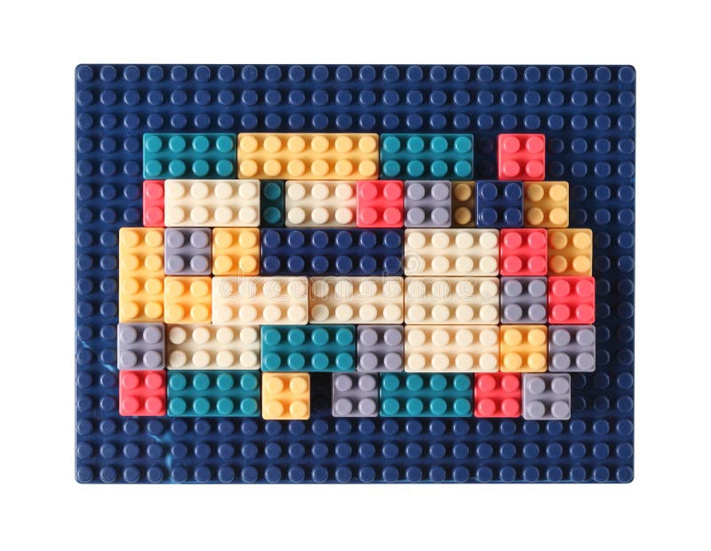 Small Plastic Building Blocks on White Background Stock Photo - Image ...