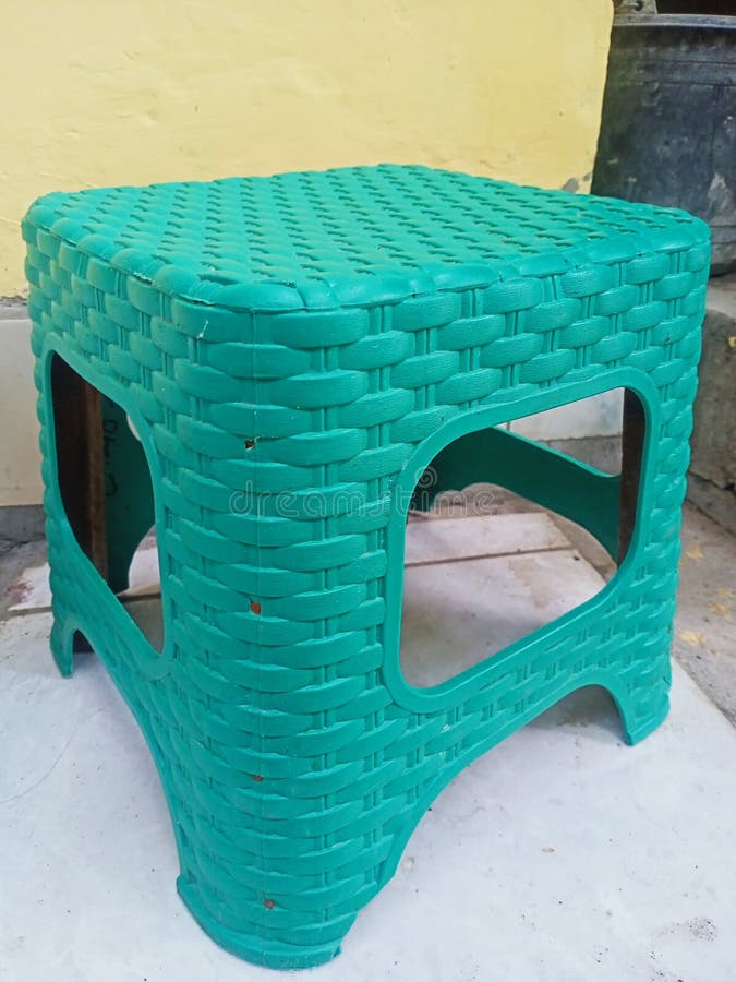 Small Plastic Chair Woven Pattern Stock Photo - Image of iron, clothing ...