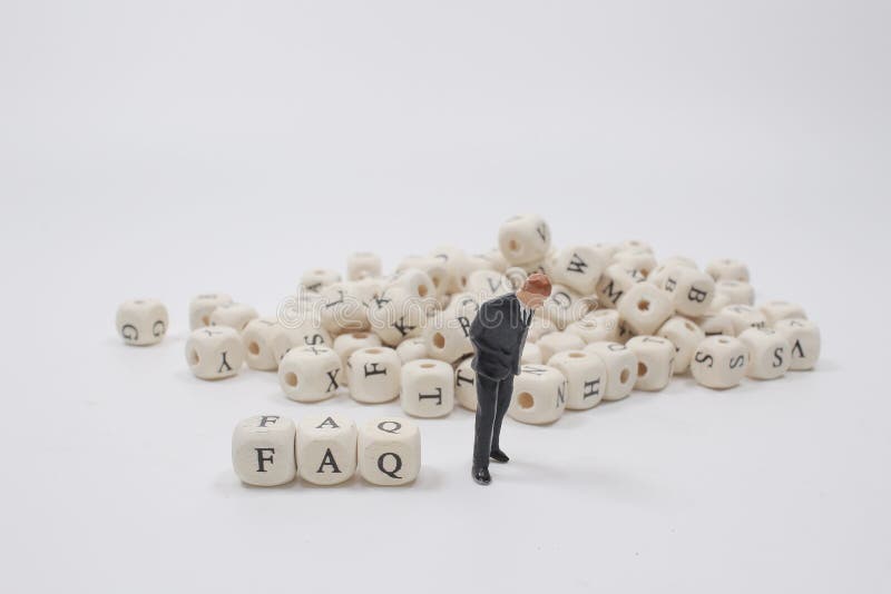 Small Plastic Figure with the FAQ Blocks Stock Image - Image of letters ...