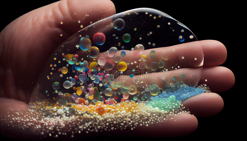 Small Plastic Pellets on the Finger. Micro Plastic Stock Illustration ...