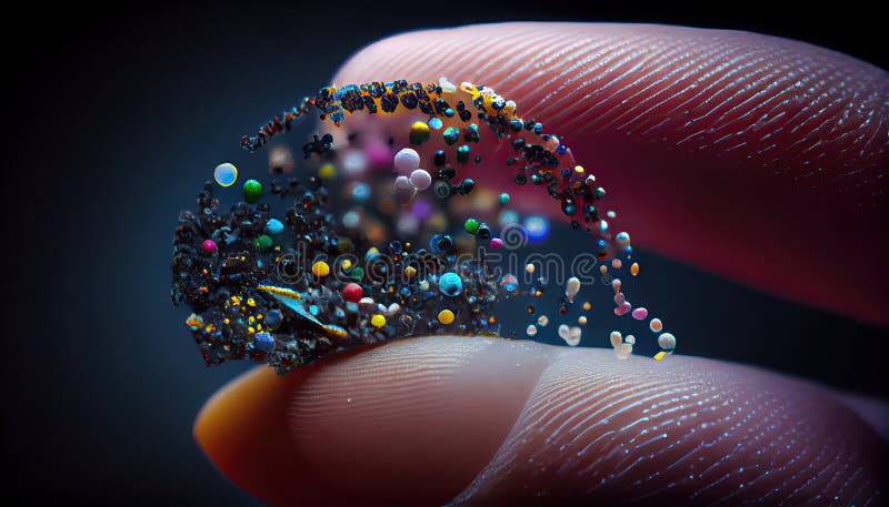 Small Plastic Pellets on the Finger. Micro Plastic Stock Illustration ...