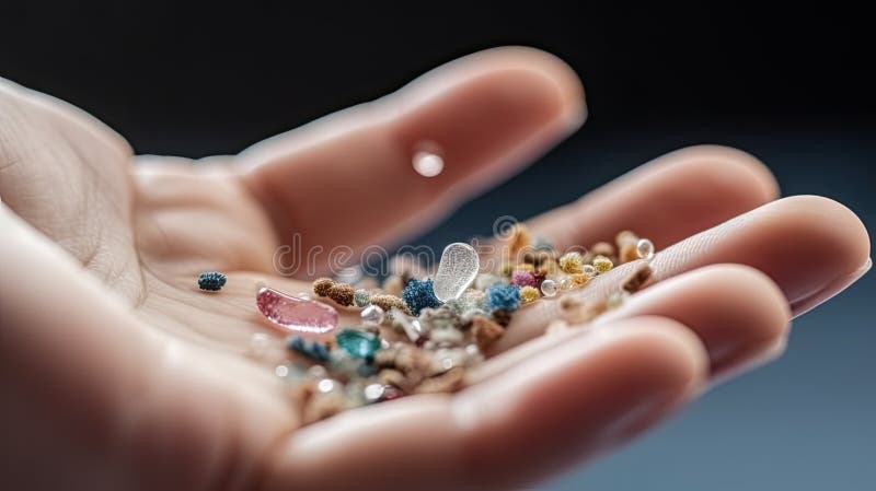 Small Plastic Pellets on the Finger. Micro Plastic Stock Illustration ...