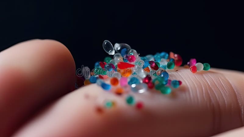 Small Plastic Pellets on the Finger. Micro Plastic Stock Illustration ...