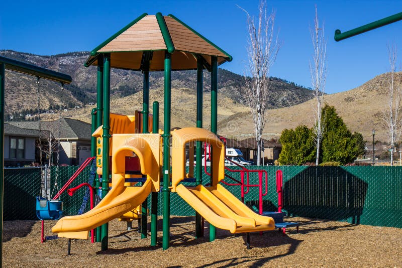 Small Playground Set with Slides Stock Image - Image of steps ...