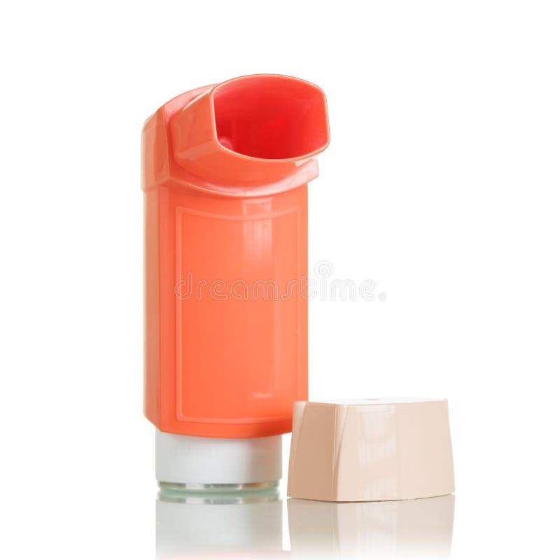 Small Pocket Inhaler for Asthma Isolated on White Stock Image - Image ...