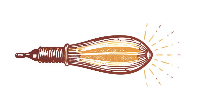Small Pointed Edison Light Bulb, Compact Vintage Illumination, Vector ...