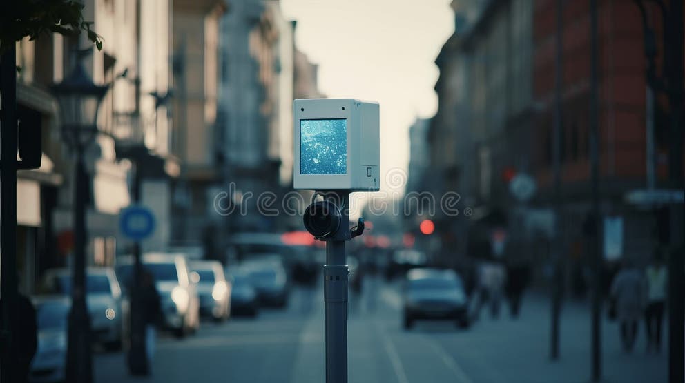 A Small Pole Equipped with a Camera is Installed from the Street Side ...