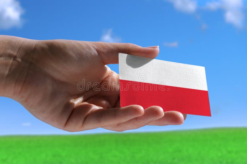 Small Polish flag stock photo. Image of advertise, palm - 49914344