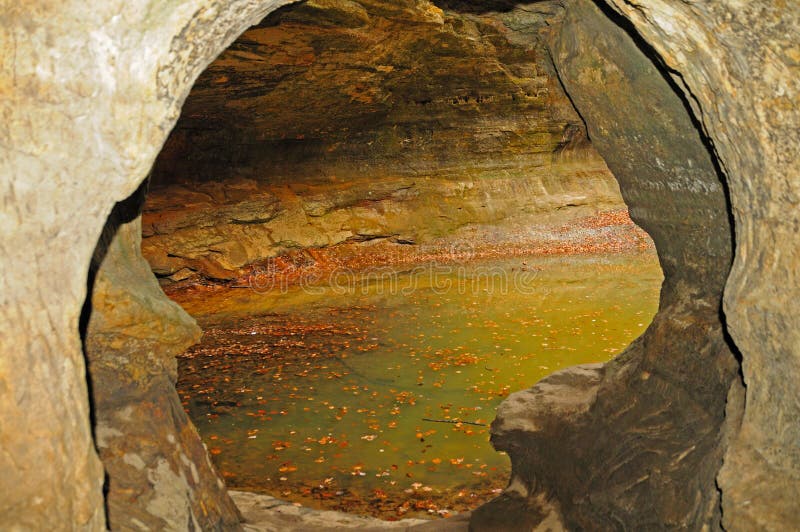 Small Pond through a Cave Opening Stock Image - Image of cave ...
