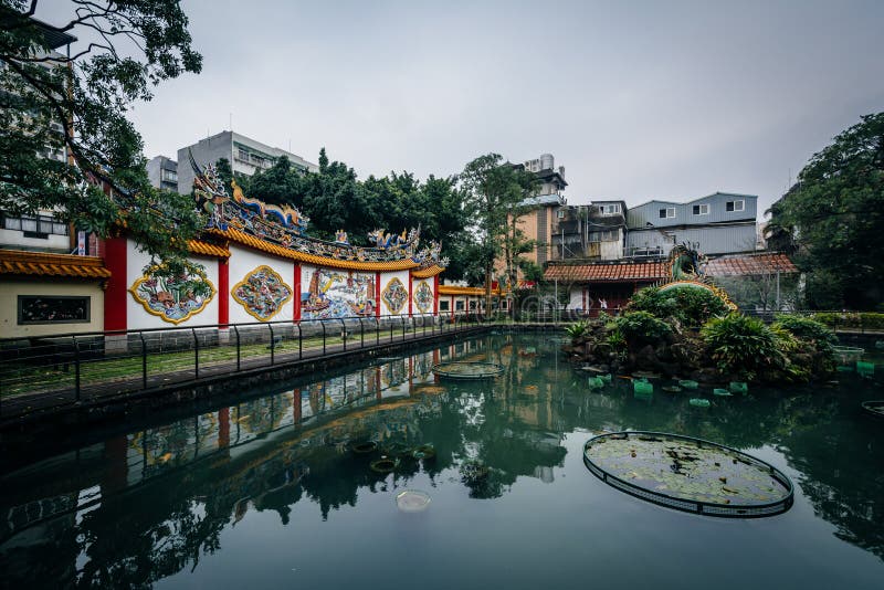 Temple in the Datong District, Taipei, Taiwan. Stock Image - Image of ...