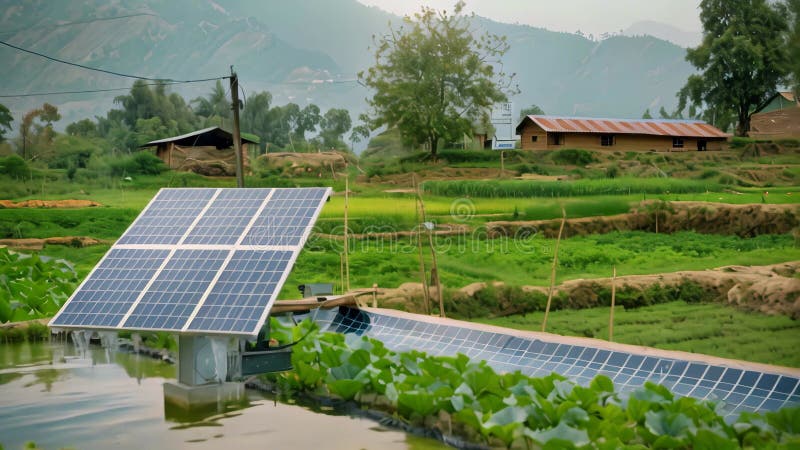 A Small Pond with a Solar Panel on Top, Providing Power for Pumps, a ...
