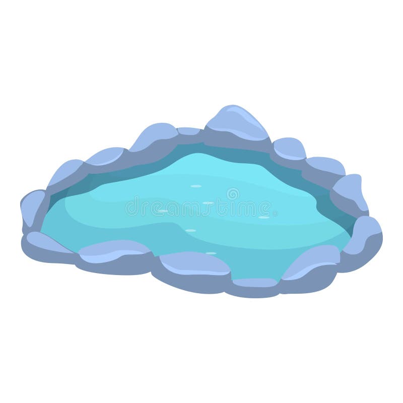 Small Pond Surrounded by Rocks is Reflecting the Sky Stock Vector ...