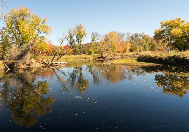 Small Pond with Trees and Fields in Fall Colors in the Adirondacks ...