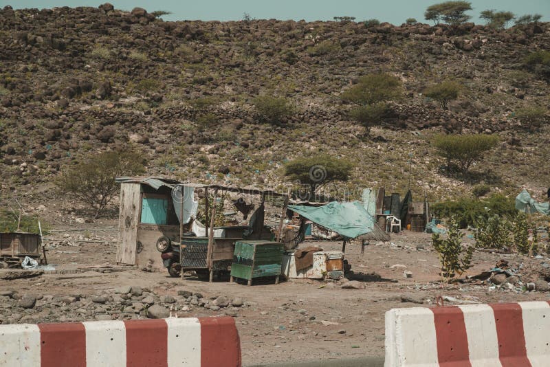 A Small and Poor Shack by the Roadside in Djibouti Editorial Photo ...