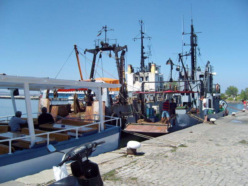 In small port. stock image. Image of nautical, sunny - 12024633