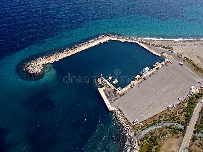 Small port aerial stock image. Image of tourism, greece - 7473205