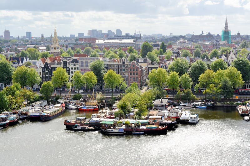 Small port in Amsterdam editorial photo. Image of view - 83510106