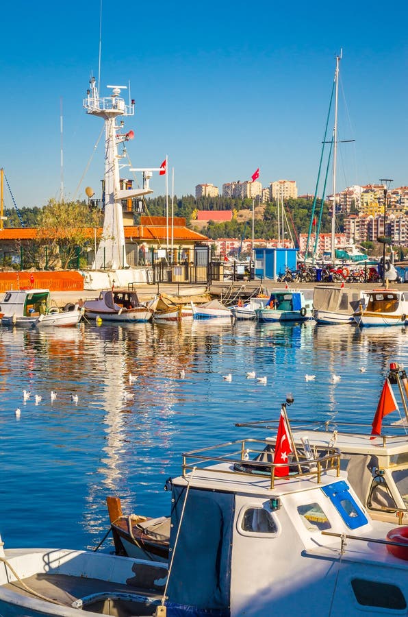 Small Port of City Canakkale, Turkey Stock Image - Image of beautiful ...