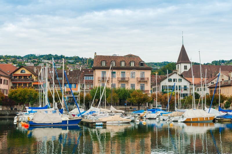 Lutry Port in Summer stock photo. Image of sailing, boat - 122017834