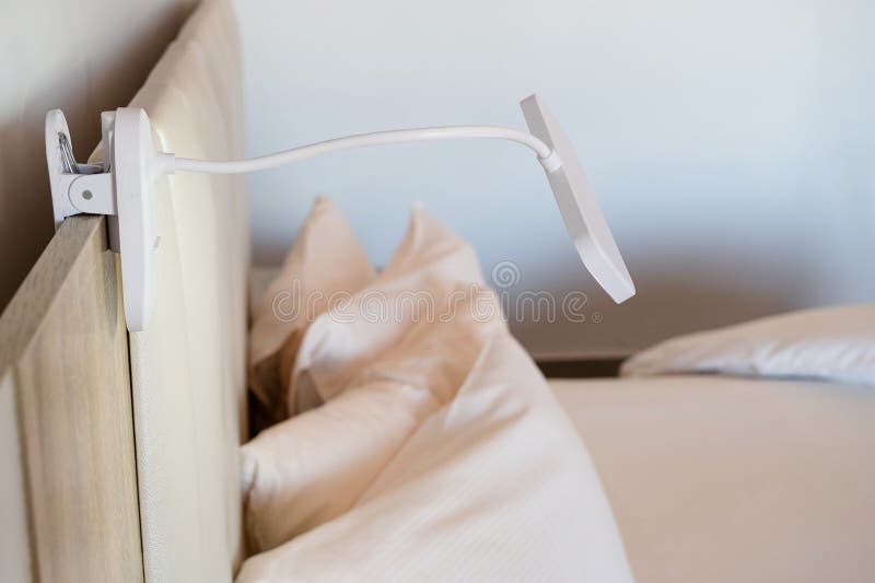 Small Portable Clip Lamp for Reading Stock Photo - Image of house ...