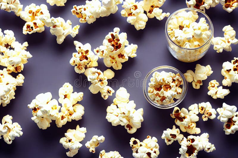Small Portions of Caramel Popcorn in Small Bowls on Table. Stock ...