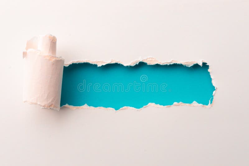 Small Poster Made of Torn Paper in Light Blue Paper Stock Image - Image ...