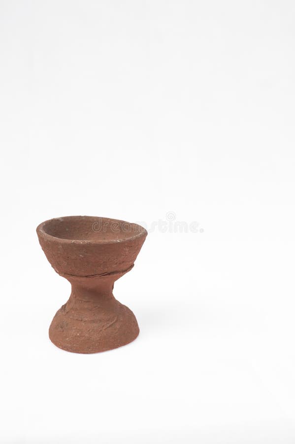 Small Pot from Clay with a White Background Stock Photo - Image of ...
