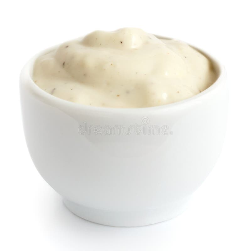 Small Pot of Garlic Mayonnaise Dressing. Stock Photo - Image of healthy ...