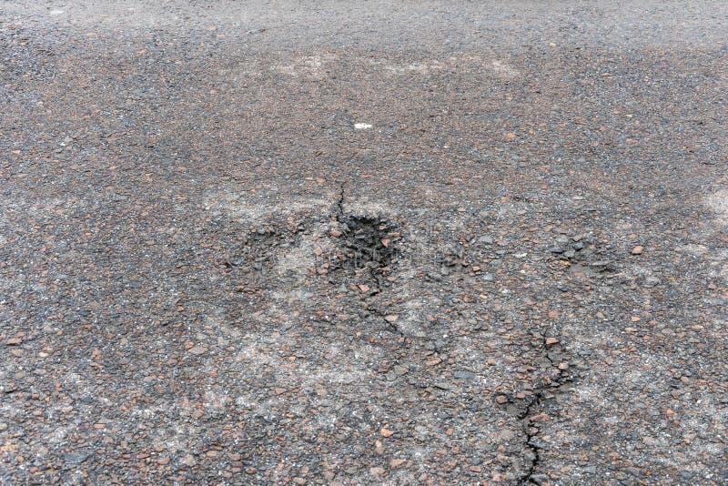 Small Potholes on the Asphalt Road, Pits and Destroyed Road Surface ...