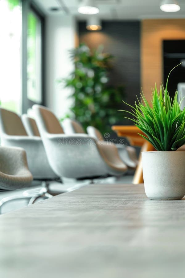 A Small Potted Plant Sits Alone on a Table, Surrounded by Empty Space ...