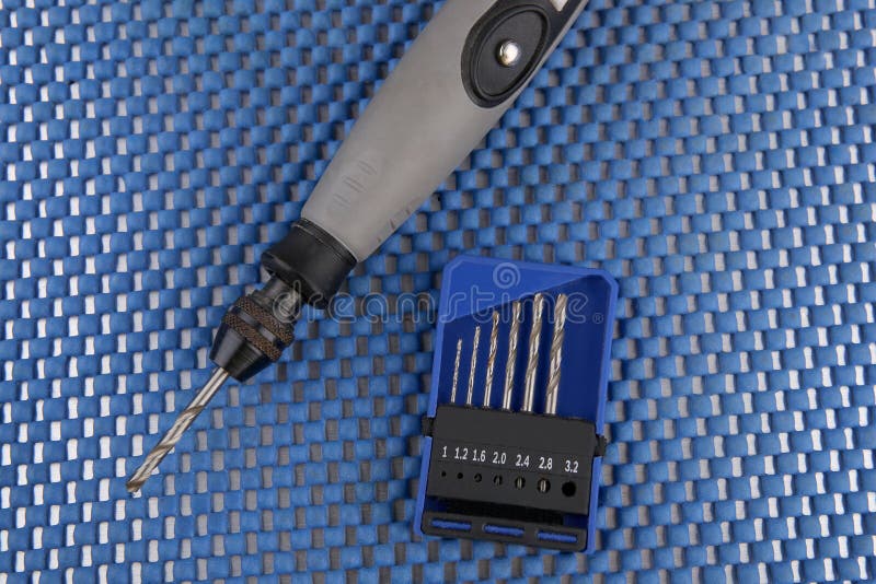 Small Power Drill with Drills Set. Stock Image - Image of assemble ...