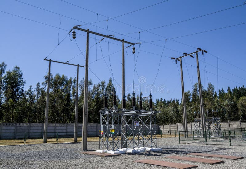 Small Electricity Generating Station Stock Image - Image of cables ...