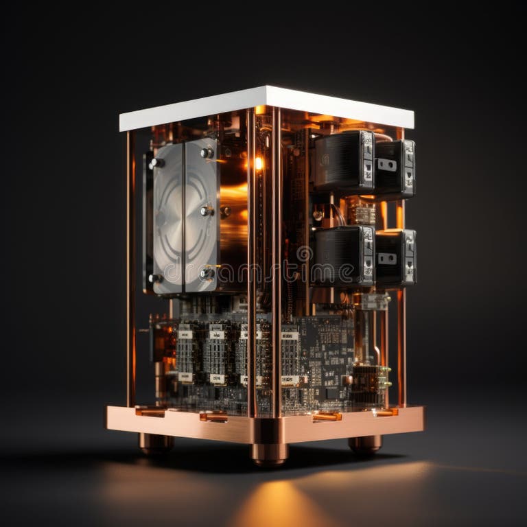 Small but Powerful, Desktop Quantum Computer Stock Illustration ...