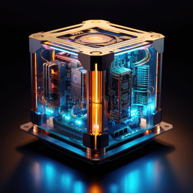 Small but Powerful, Desktop Quantum Computer Stock Illustration ...