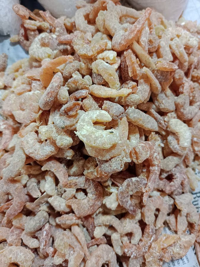 Small Prawns are Salted, and Dried in the Sun Stock Image - Image of ...