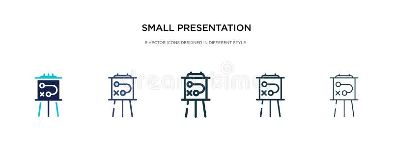 Small Presentation Board Icon in Different Style Vector Illustration ...