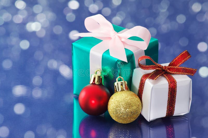 Small Presents Tied with Bows. Stock Photo - Image of colour, small ...