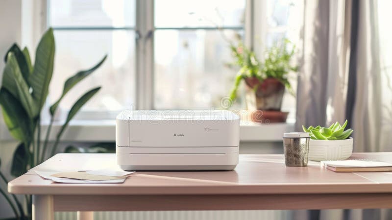 Small Printer in Loft Office. Contemporary Interior SOHO Stock Image ...